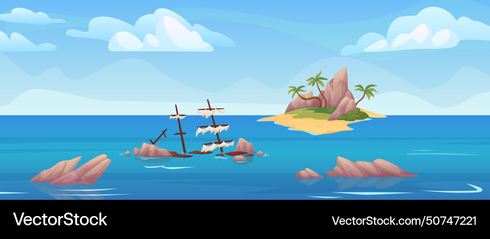 Uninhabited island empty desert islands tropical Vector Image