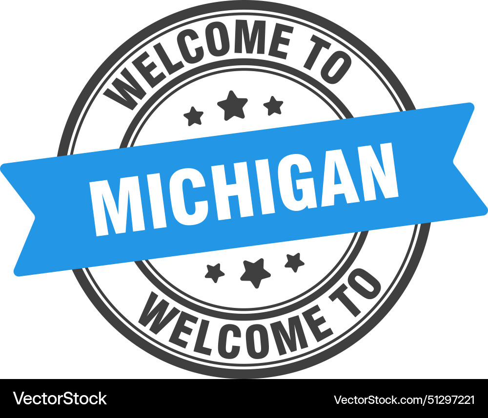 Welcome to michigan stamp round sign Royalty Free Vector