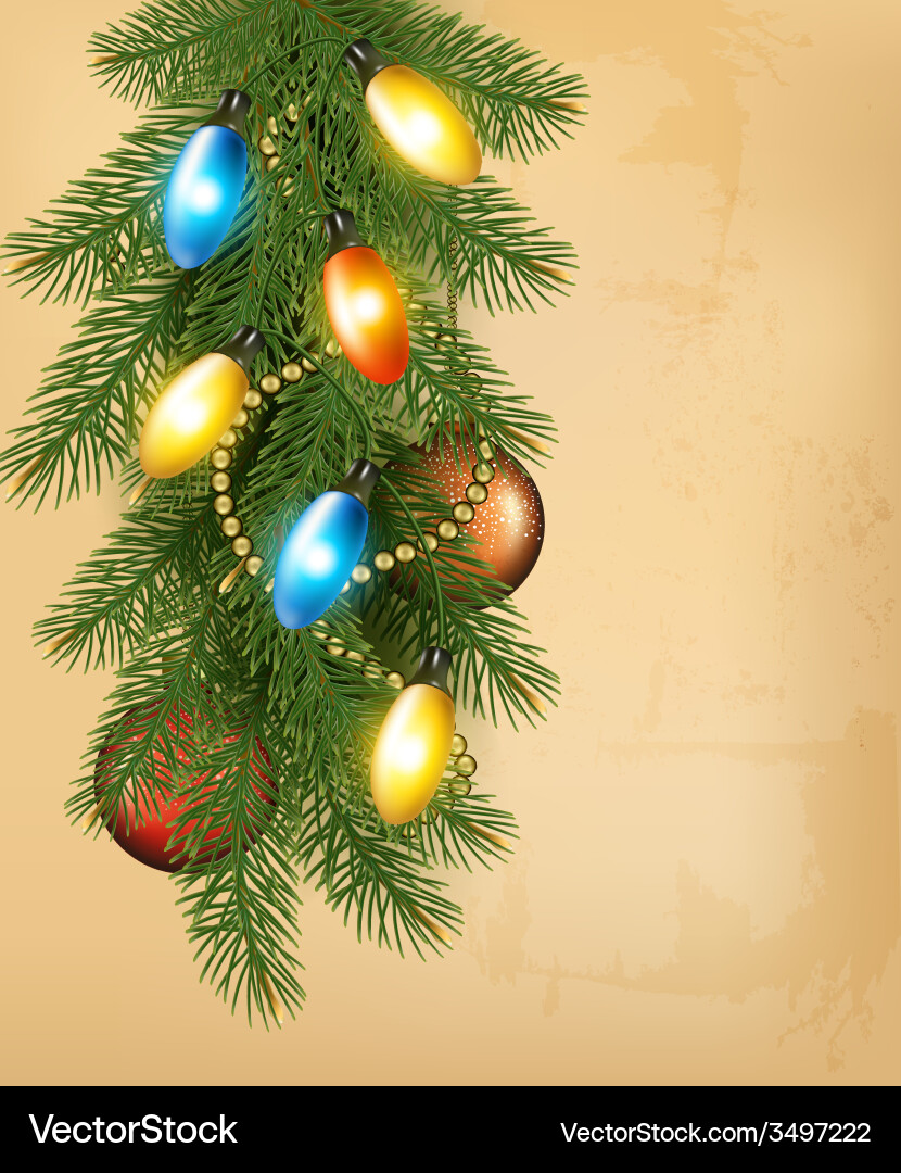 Colorful Christmas Garland Background Royalty Free Vector