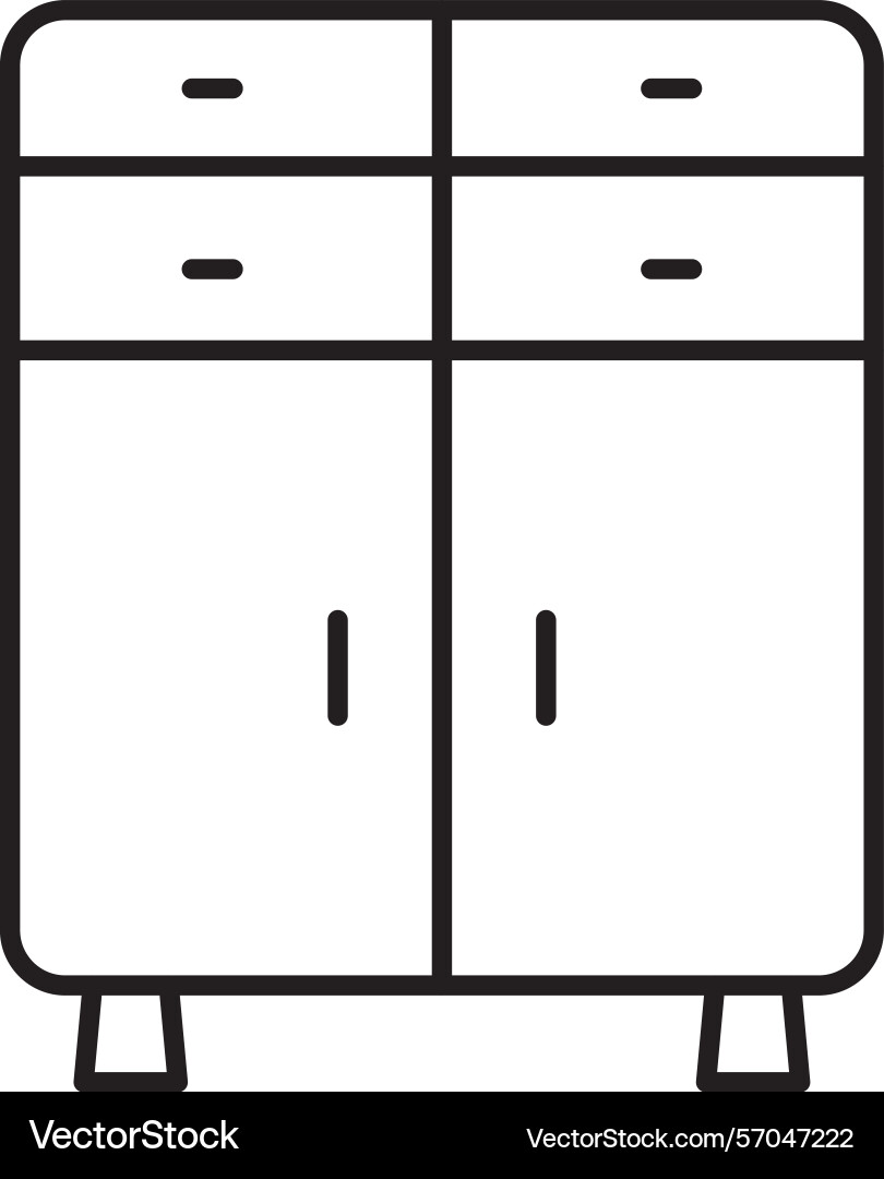 Cupboard line icon design Royalty Free Vector Image