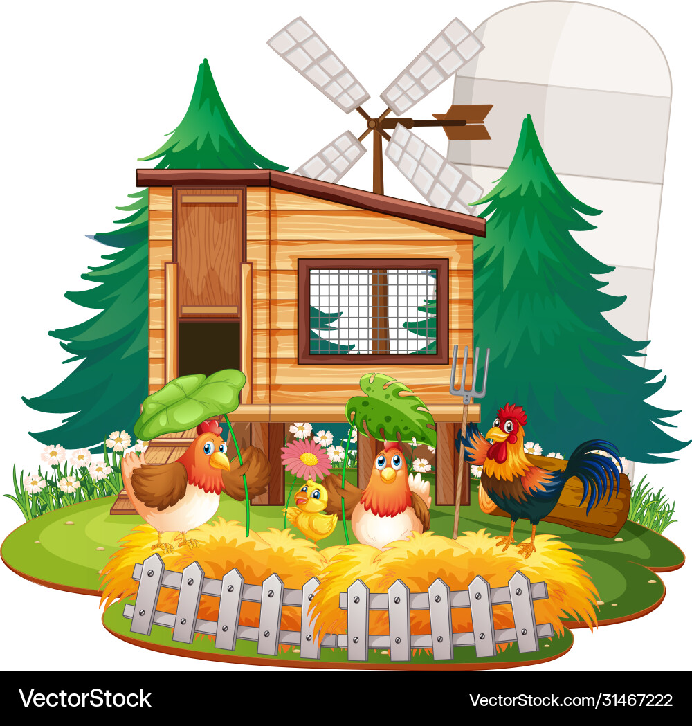 Farm theme background with animals Royalty Free Vector Image