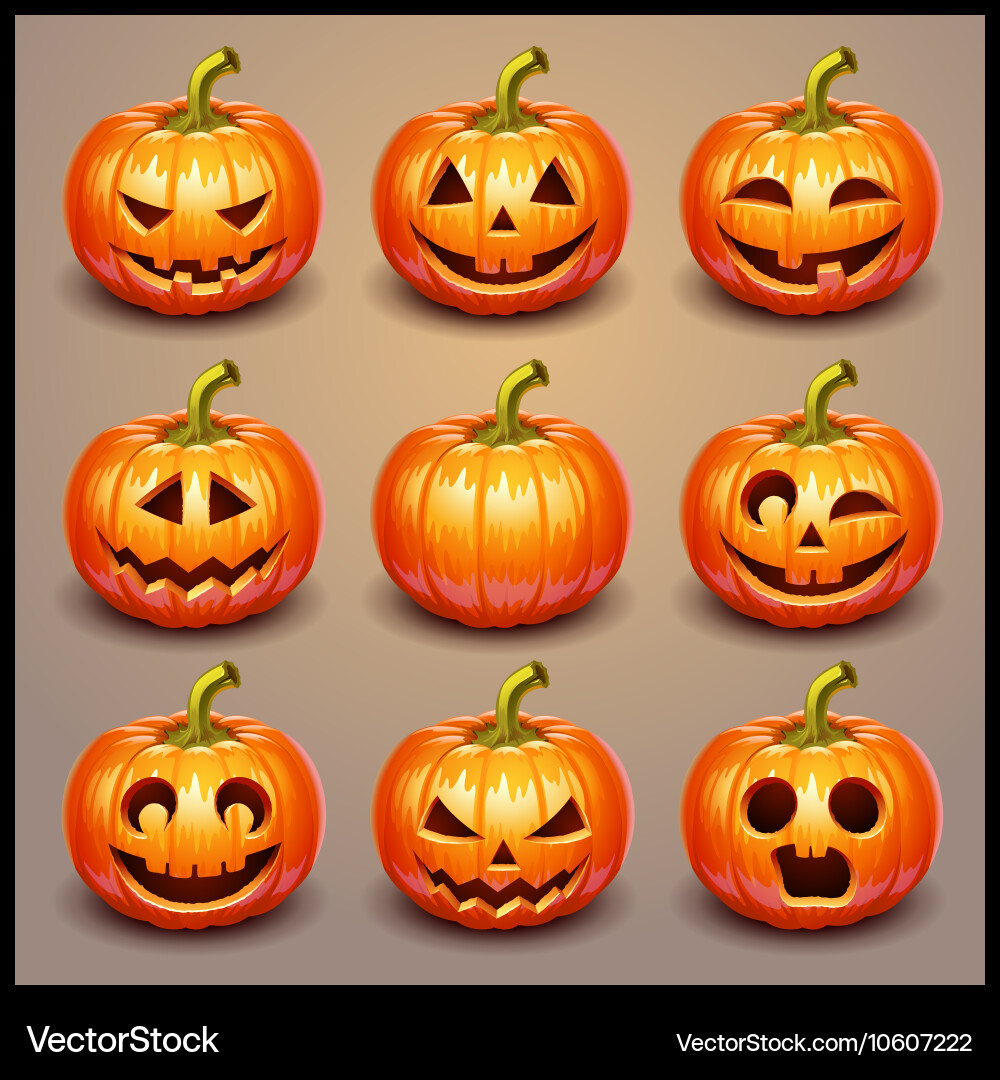 Halloween Pumpkins Royalty Free Vector Image - VectorStock