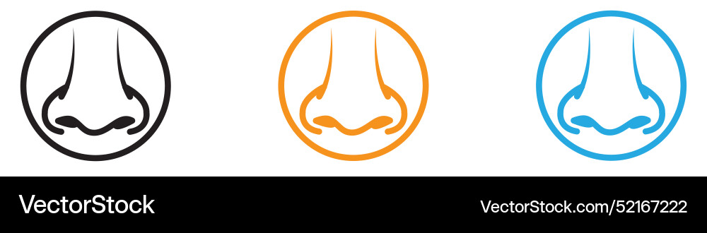 Human nose icon logo set collection for web app ui