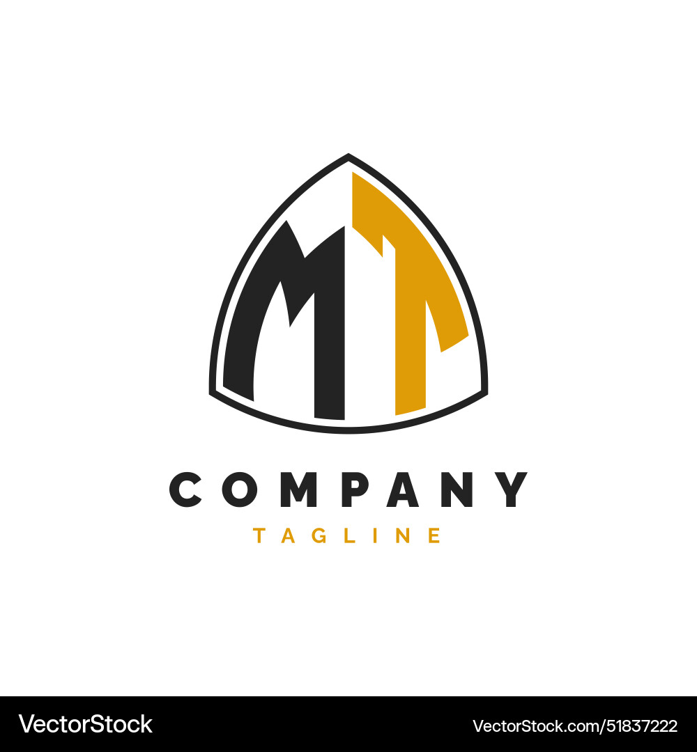 Initial letter mt logo design alphabet mt logo Vector Image