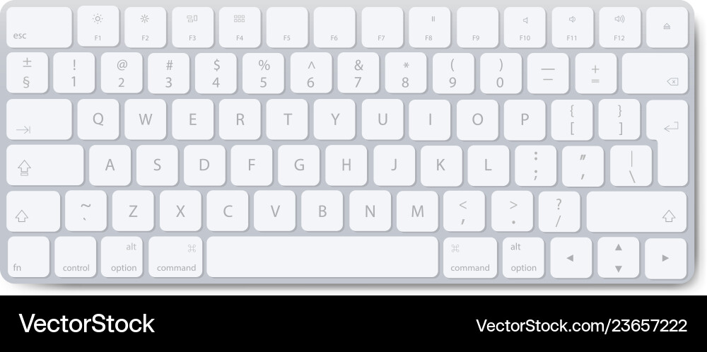 Modern aluminum computer keyboard isolated Vector Image