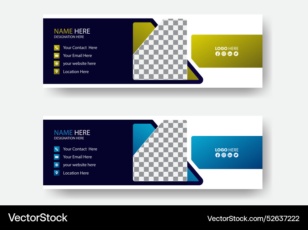 Modern and simple layout business email signature Vector Image