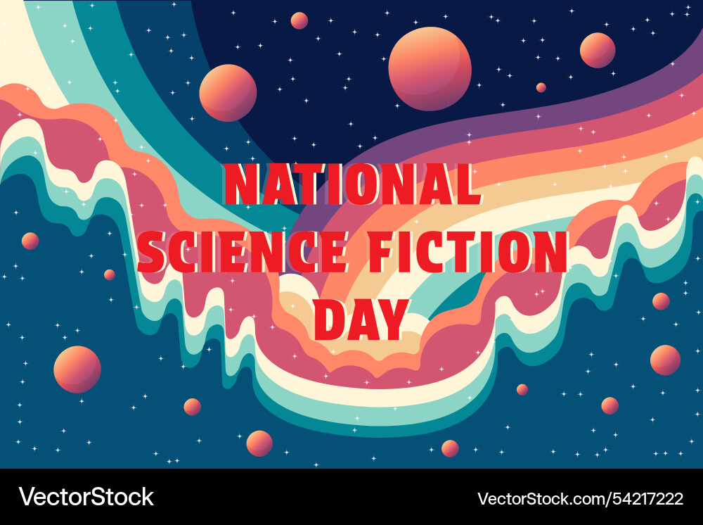 National science fiction day Royalty Free Vector Image