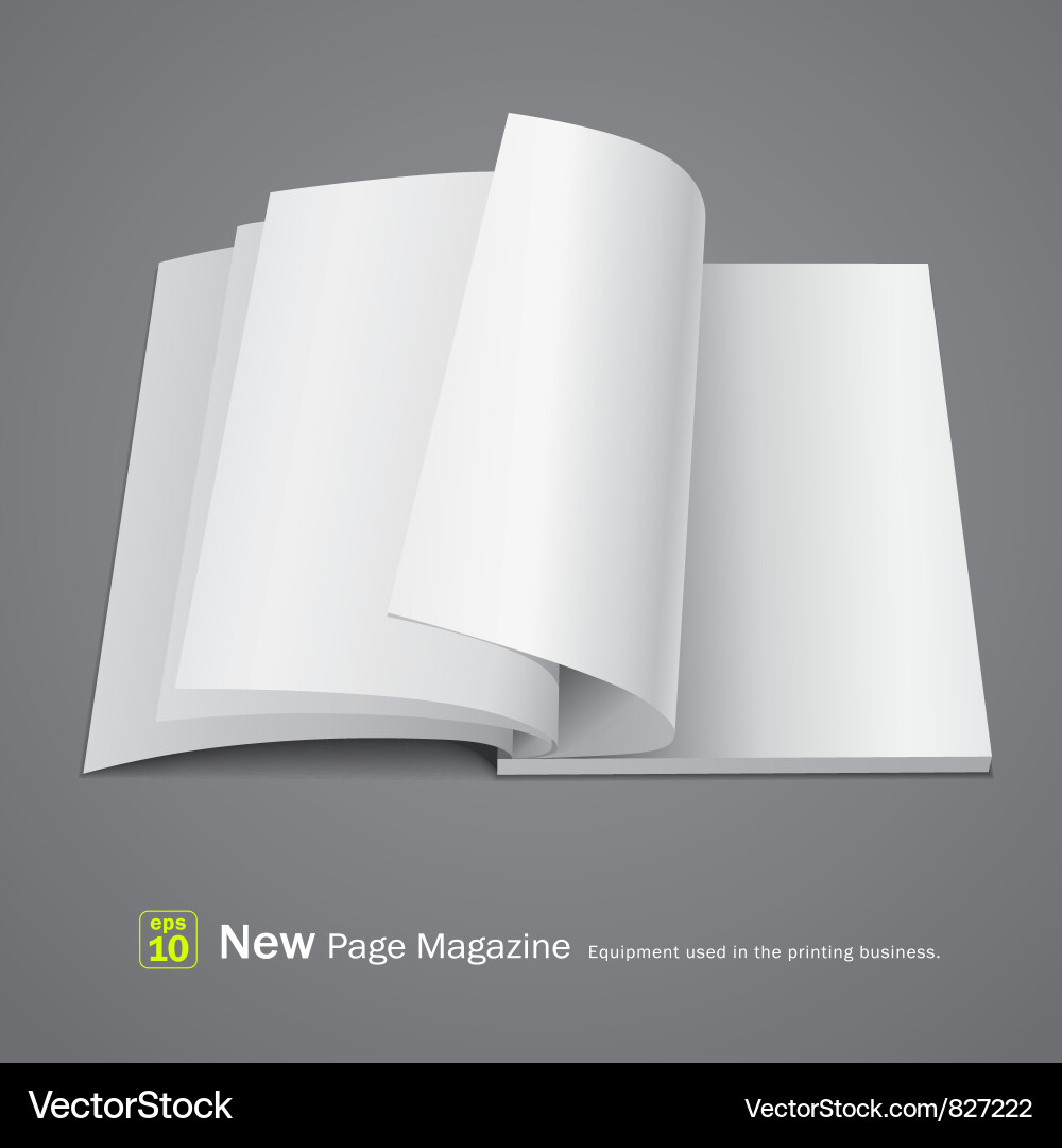 Open white page magazine Royalty Free Vector Image