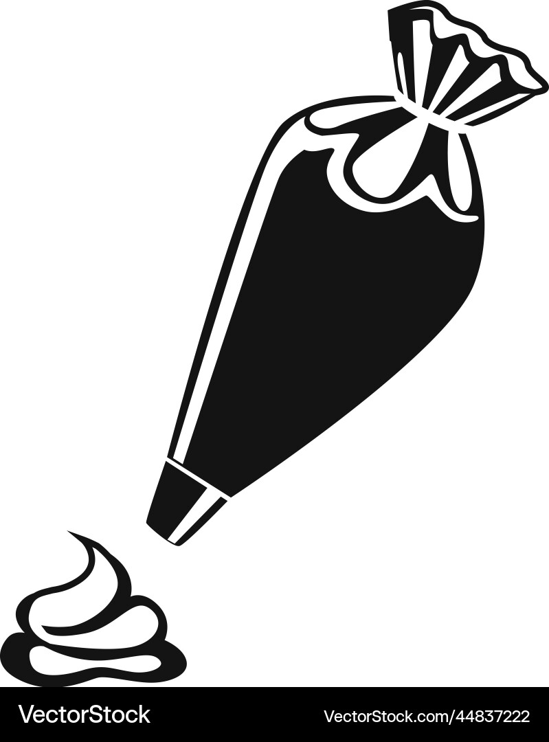 Piping bag with cream swirl icing tool icon Vector Image