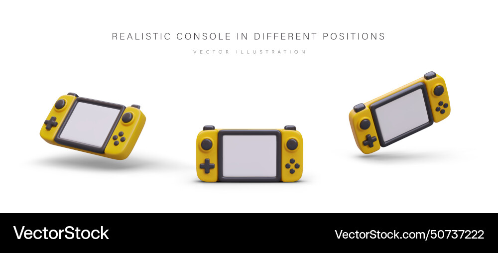 Realistic console in different positions wireless Vector Image