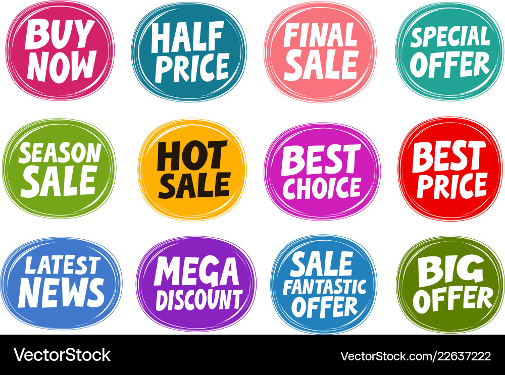 Sale label set business concept Royalty Free Vector Image