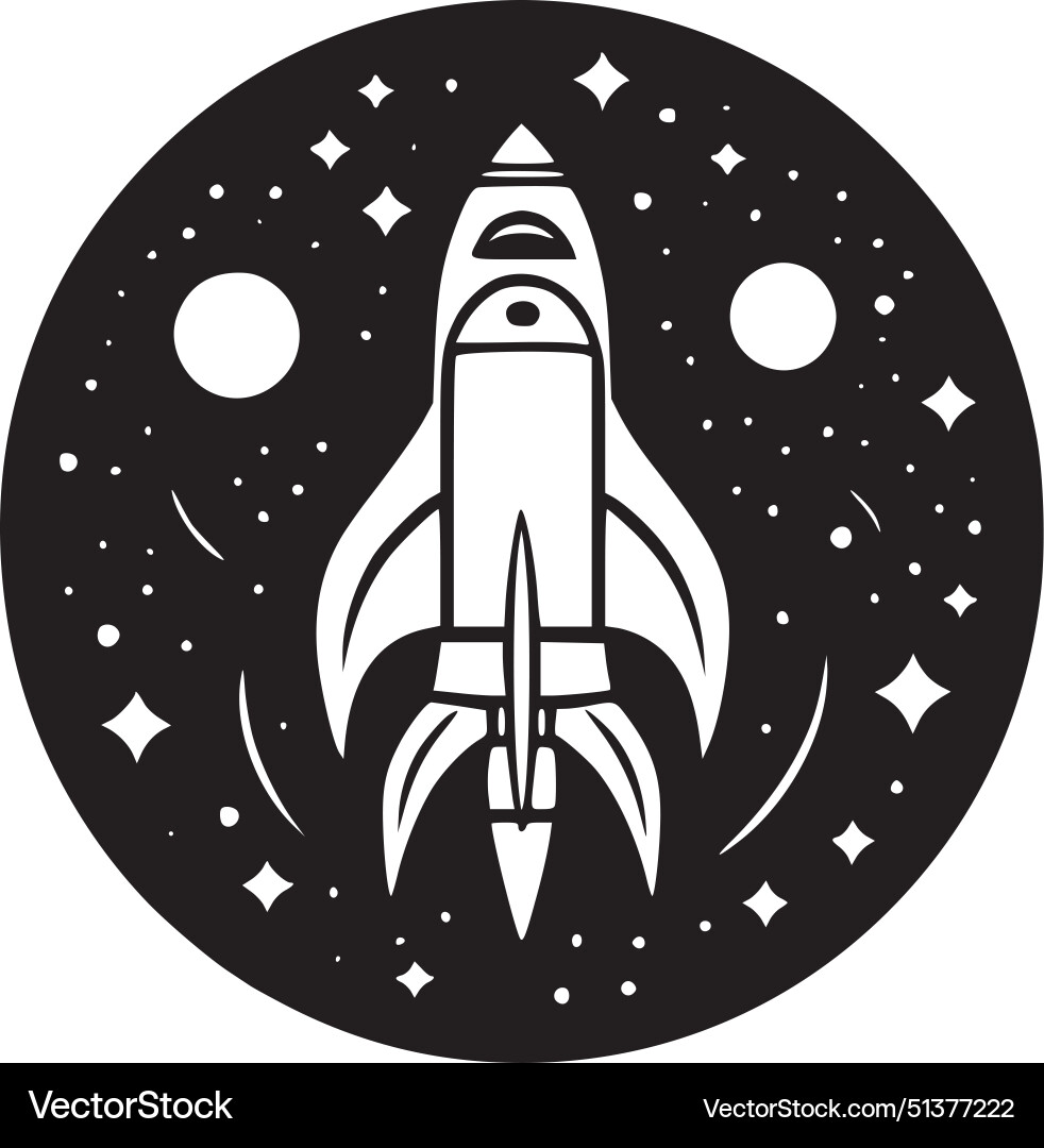 Space - minimalist and flat logo Royalty Free Vector Image
