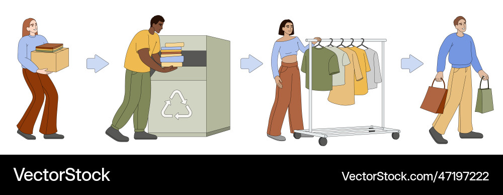 Sustainable Clothing Recycling Royalty Free Vector Image