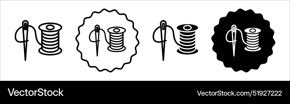 Thread needle icon set collection Royalty Free Vector Image