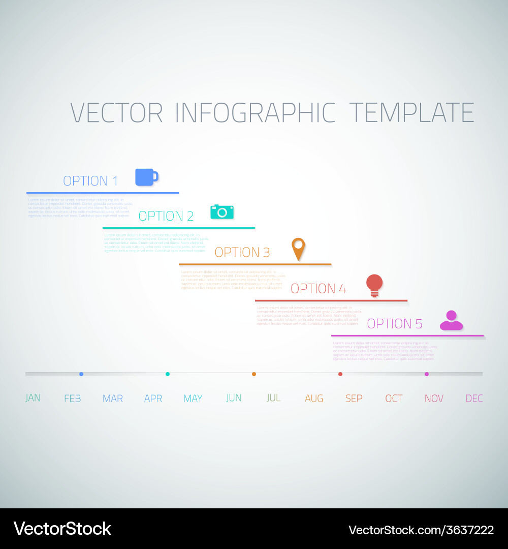 Web Infografik Zeitleiste Layout Lizenzfreies Vektorbild