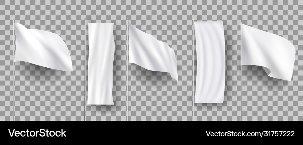 White different blank feather flags empty banners Vector Image