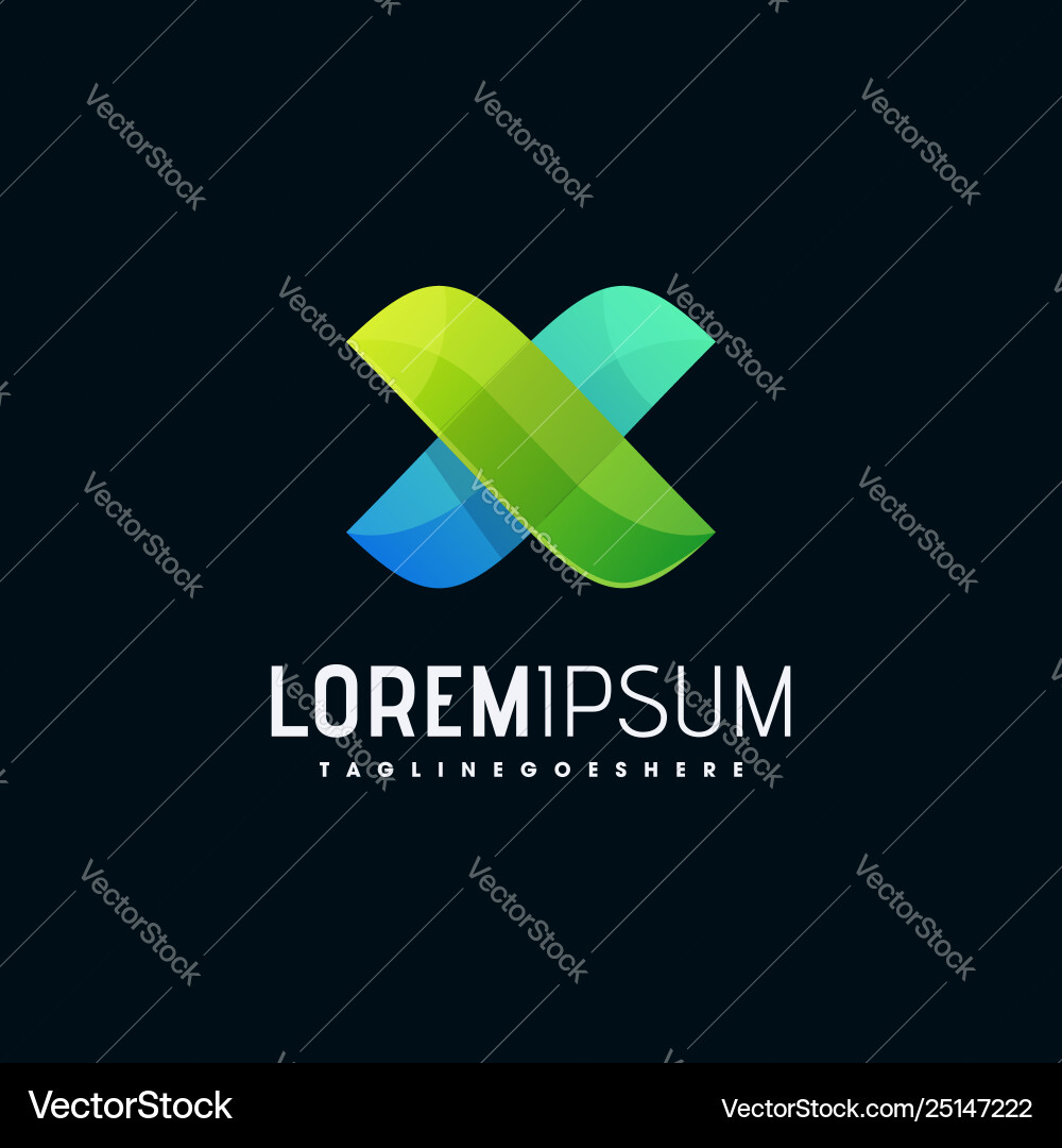 X abstract colorful template Royalty Free Vector Image