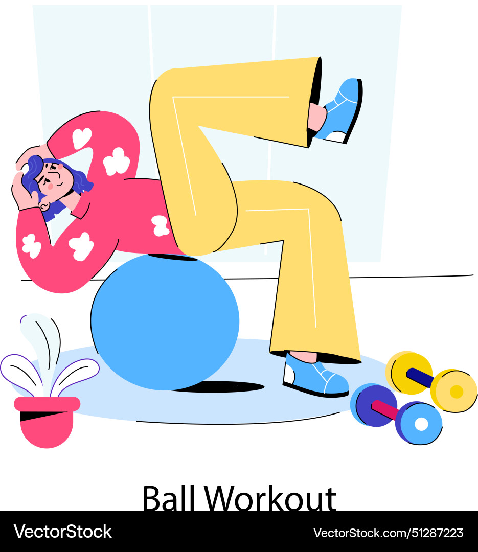 Ball workout Royalty Free Vector Image - VectorStock