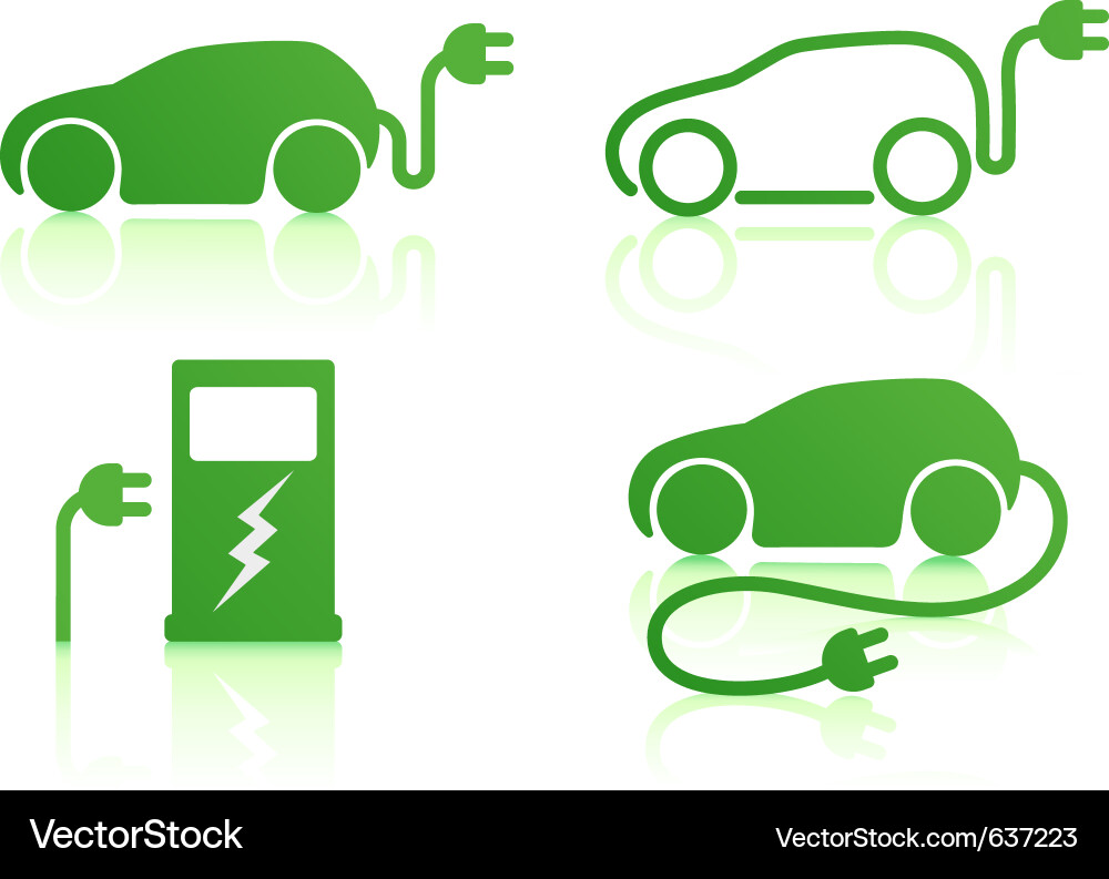 Electric powered car Royalty Free Vector Image