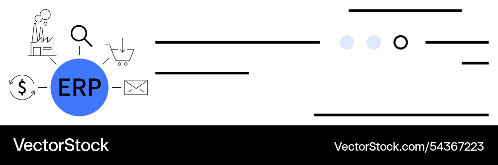 Erp system integration with industry icons Vector Image