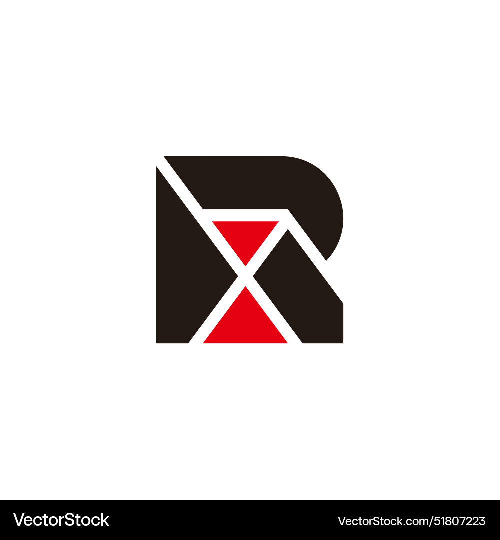 Letter rx simple geometric colorful logo Vector Image