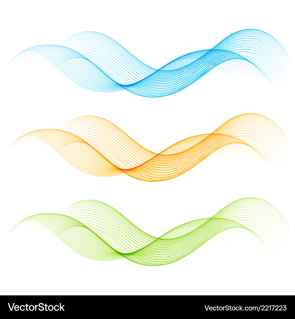 Set of color curve lines Royalty Free Vector Image
