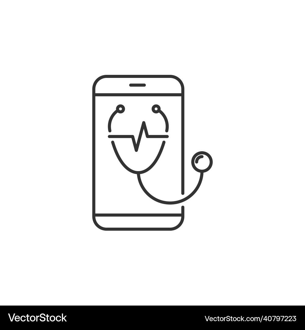 Telemedicine line icon editable stroke Royalty Free Vector