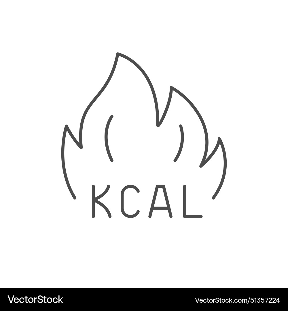 Calories burning line outline icon Royalty Free Vector Image