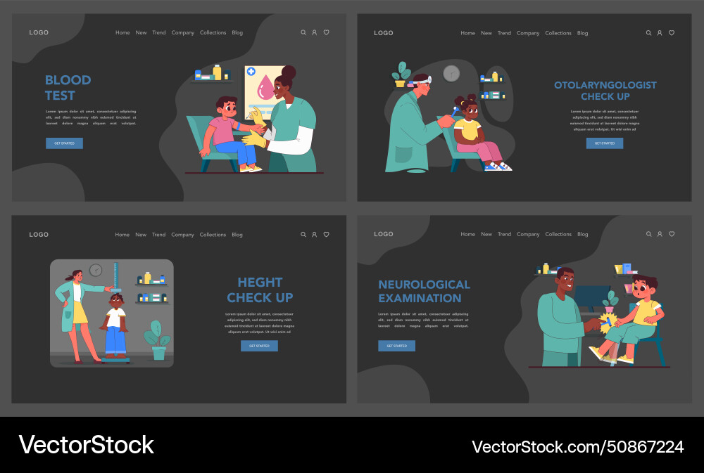 Child health check set Royalty Free Vector Image
