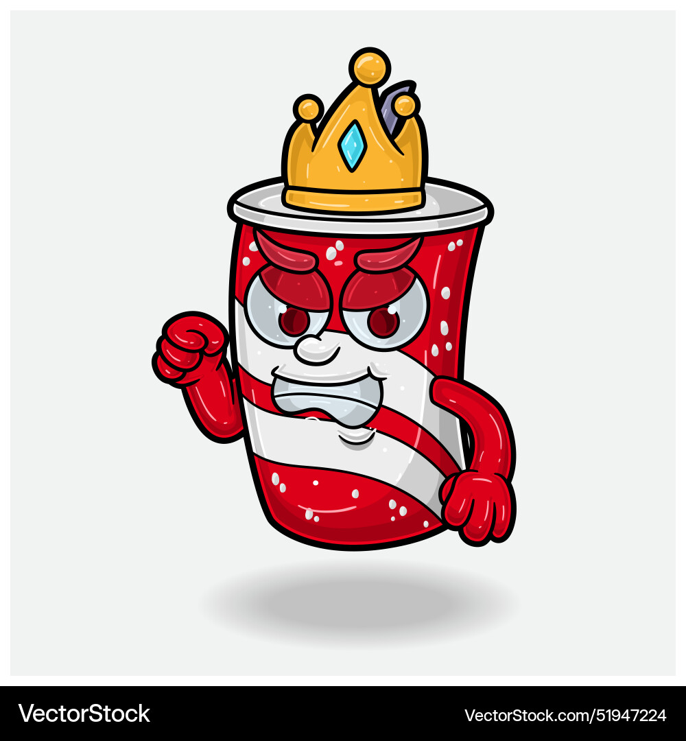 Cola cartoon with angry expression Royalty Free Vector Image