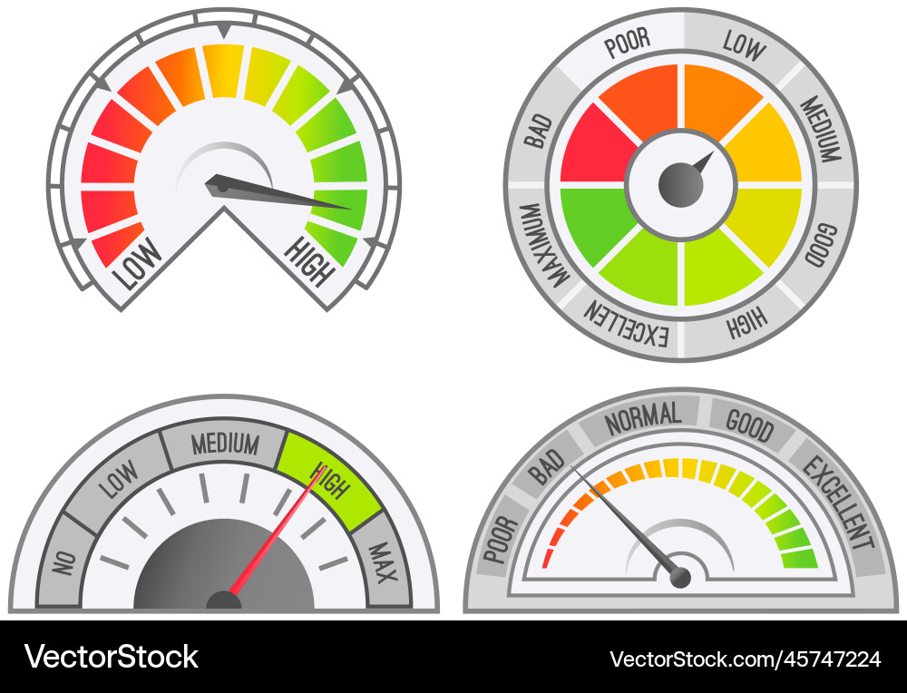 Color scale with arrow from no to max and change Vector Image