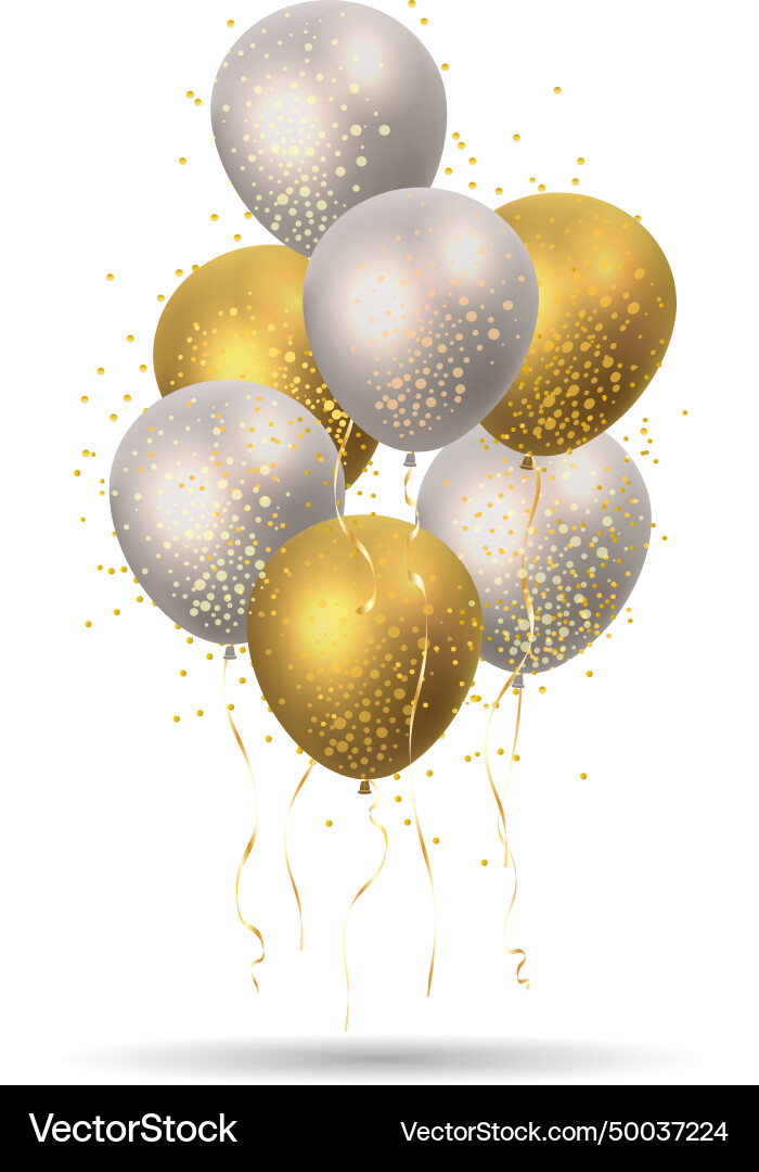 Festive 3d balloons group Royalty Free Vector Image