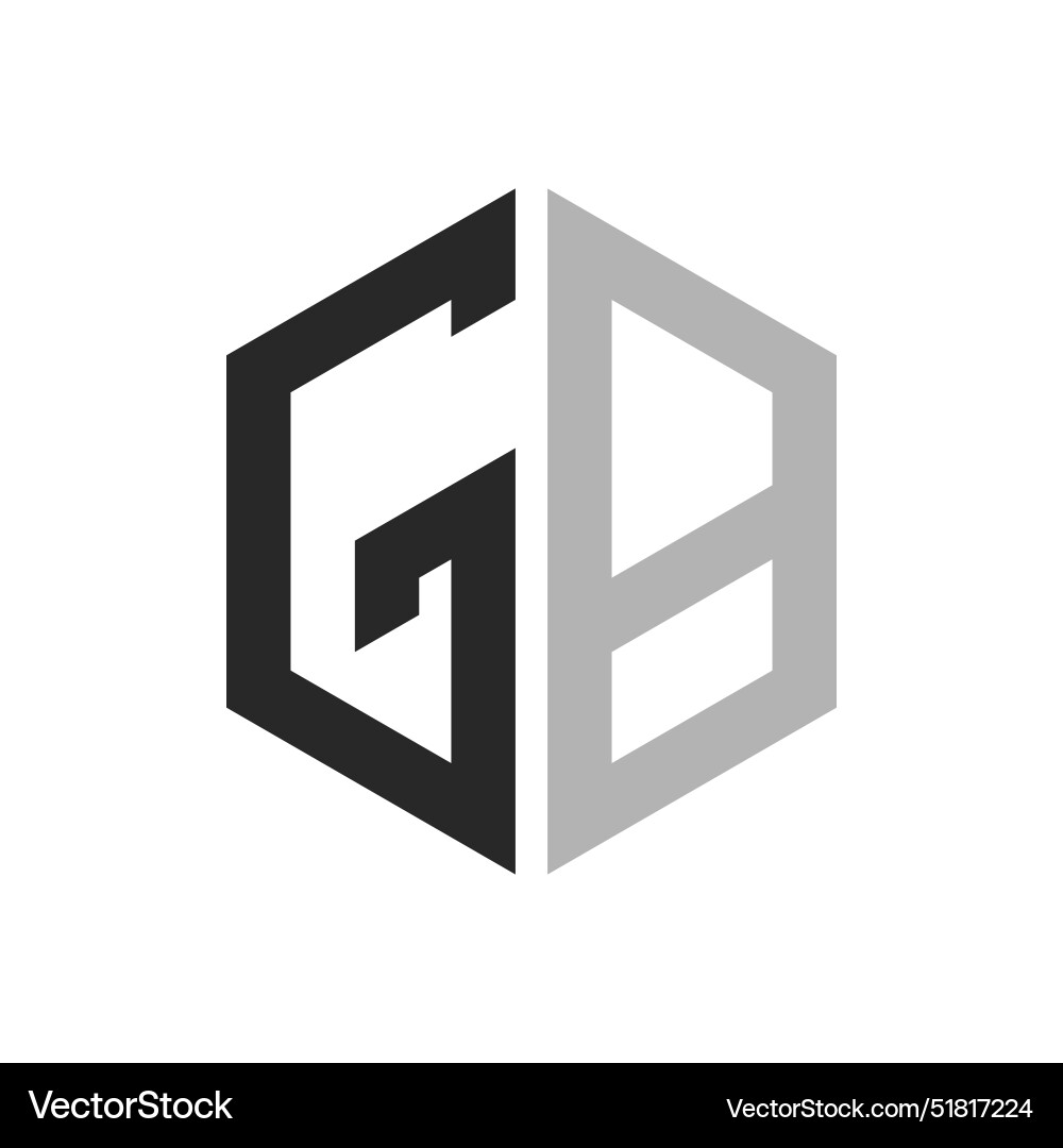Modern unique hexagon letter gb logo design Vector Image