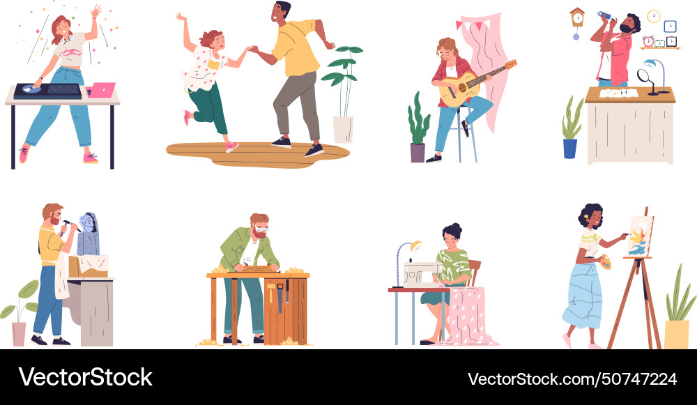 People hobby occupation person creative hobbies Vector Image
