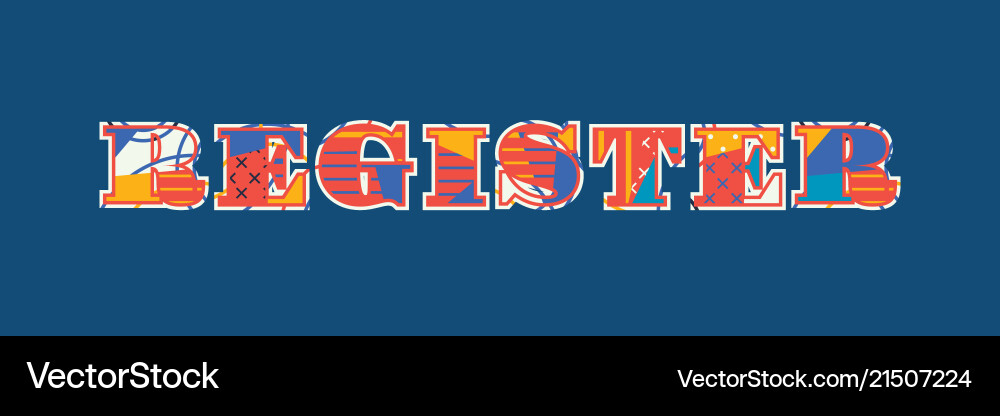 Register concept word art Royalty Free Vector Image