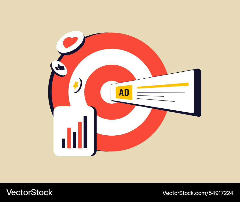 Targeted digital marketing social media targeting Vector Image