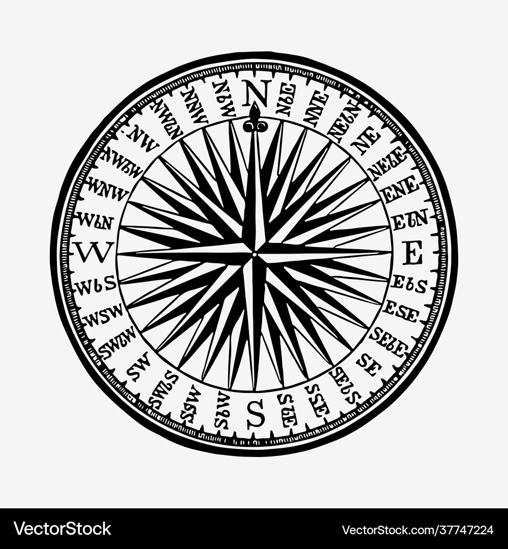 Vintage compass Royalty Free Vector Image - VectorStock