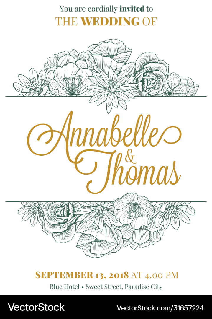 Wedding invitation design Royalty Free Vector Image