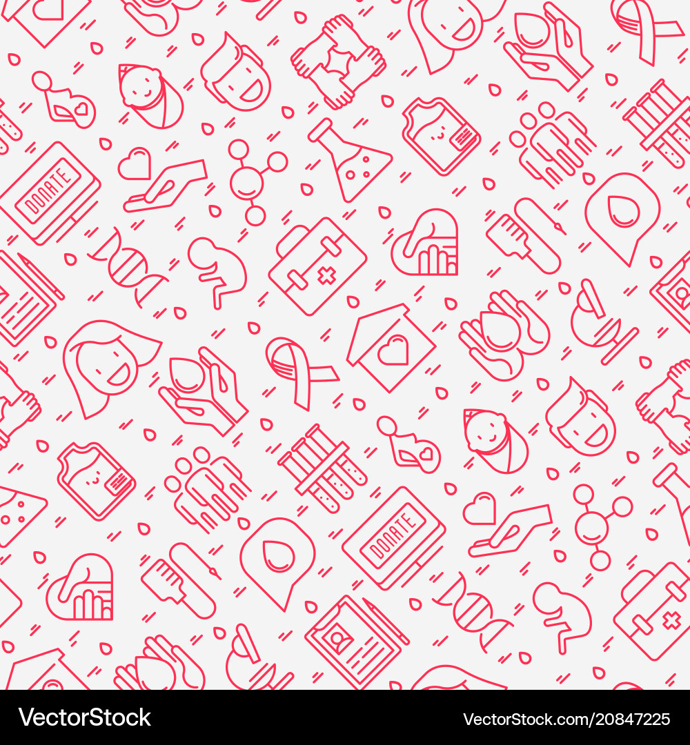 Blood donation seamless pattern Royalty Free Vector Image