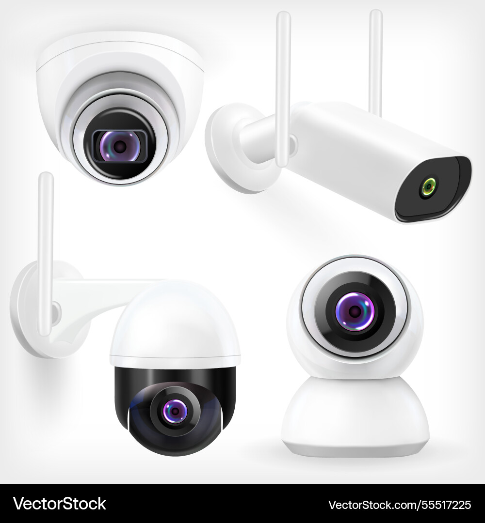 Cctv systems security cameras house electronic Vector Image