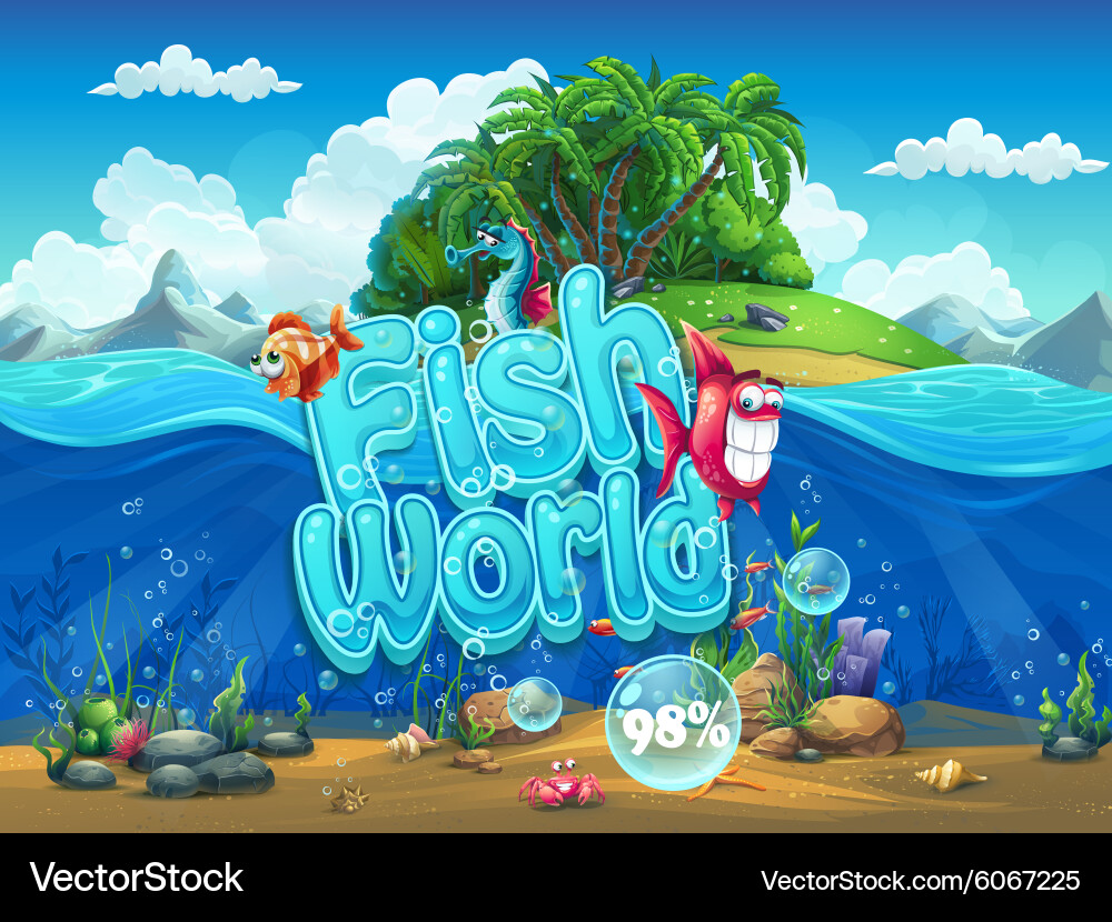 Fish world - boot screen Royalty Free Vector Image