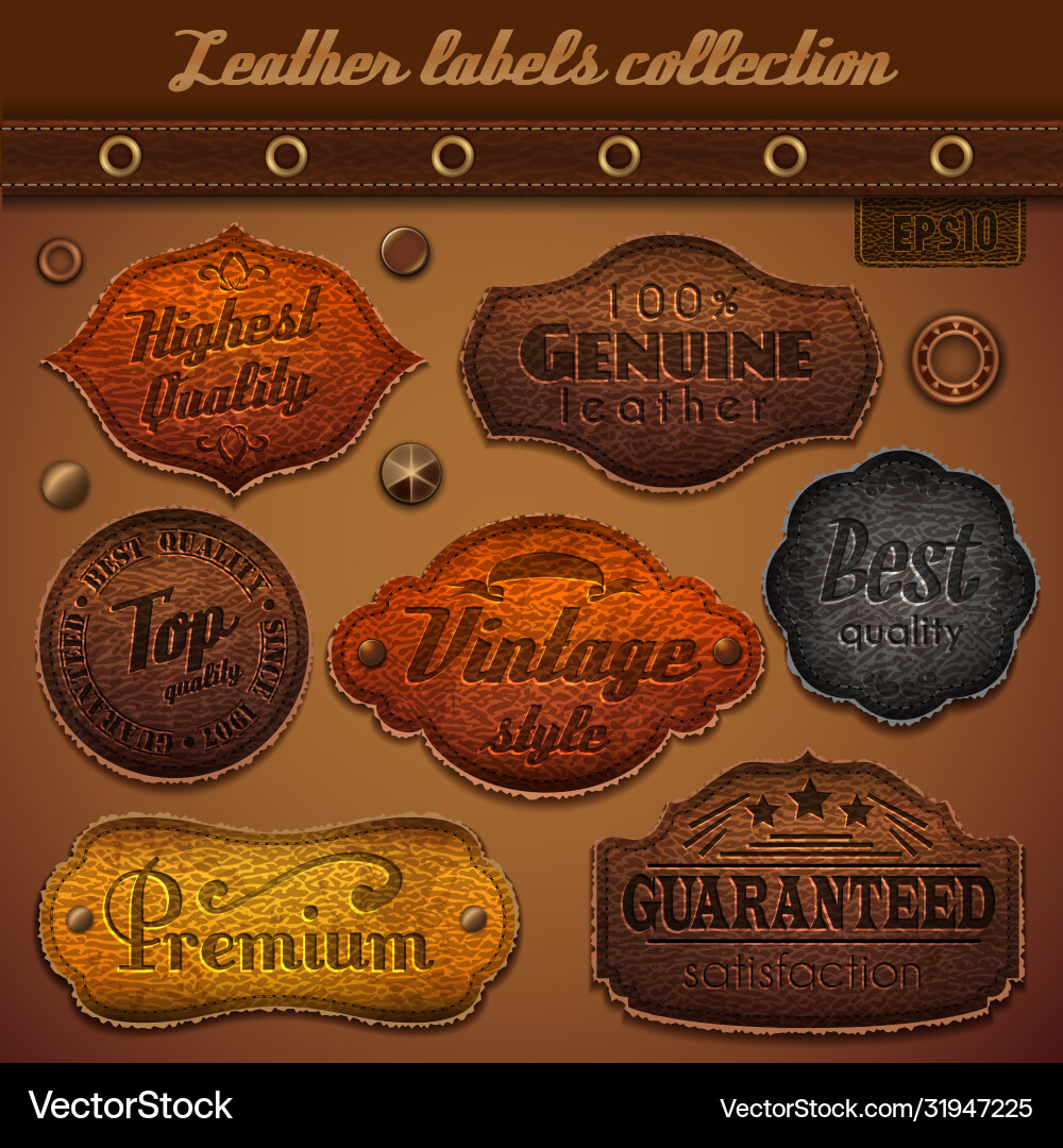 Leather labels collection - eps10 Royalty Free Vector Image