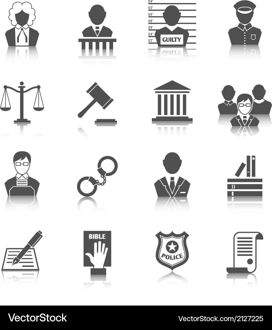 Legal Justice Icons Royalty Free Vector Image - VectorStock