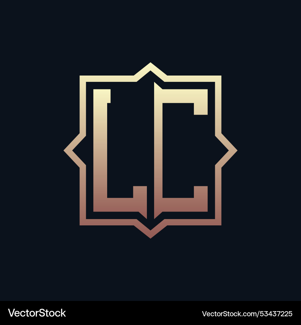 Luxury initial lc monogram logo design elegant Vector Image