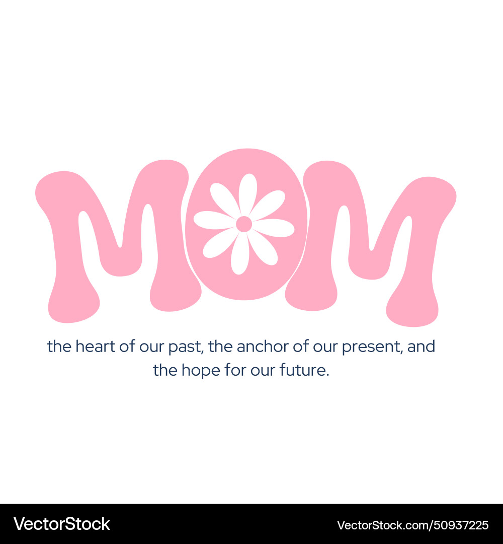 Mom text as celebration badge tag icon text Vector Image