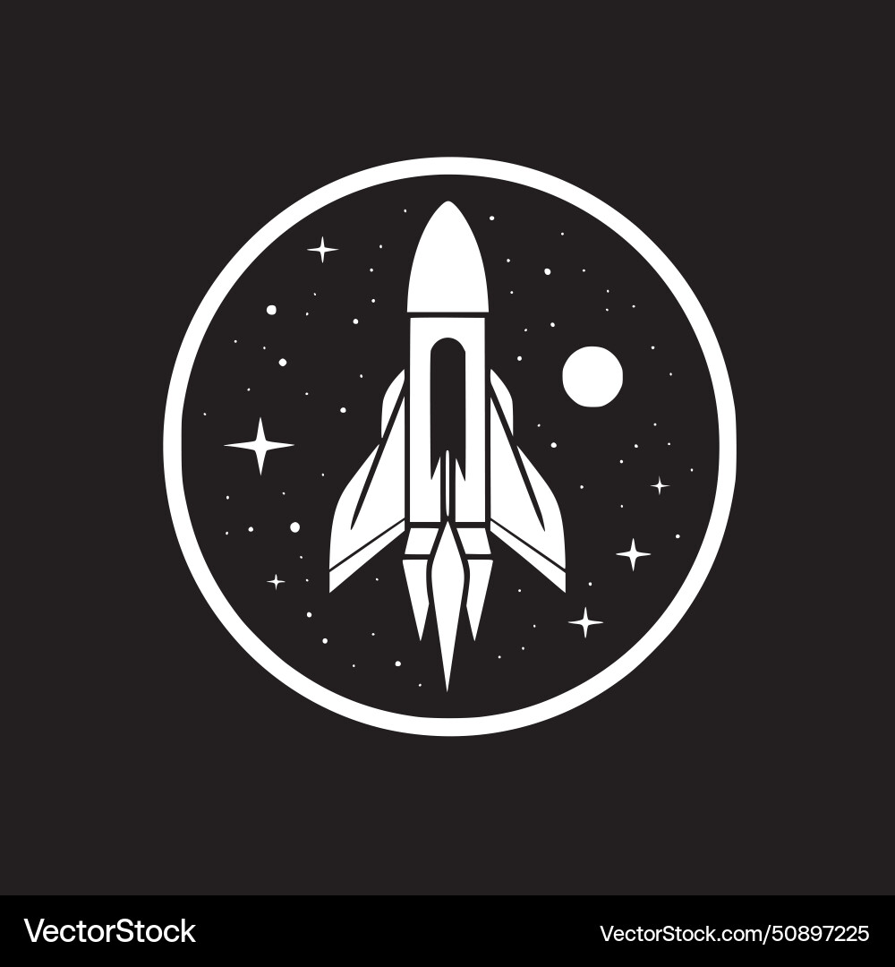Space - minimalist and flat logo Royalty Free Vector Image