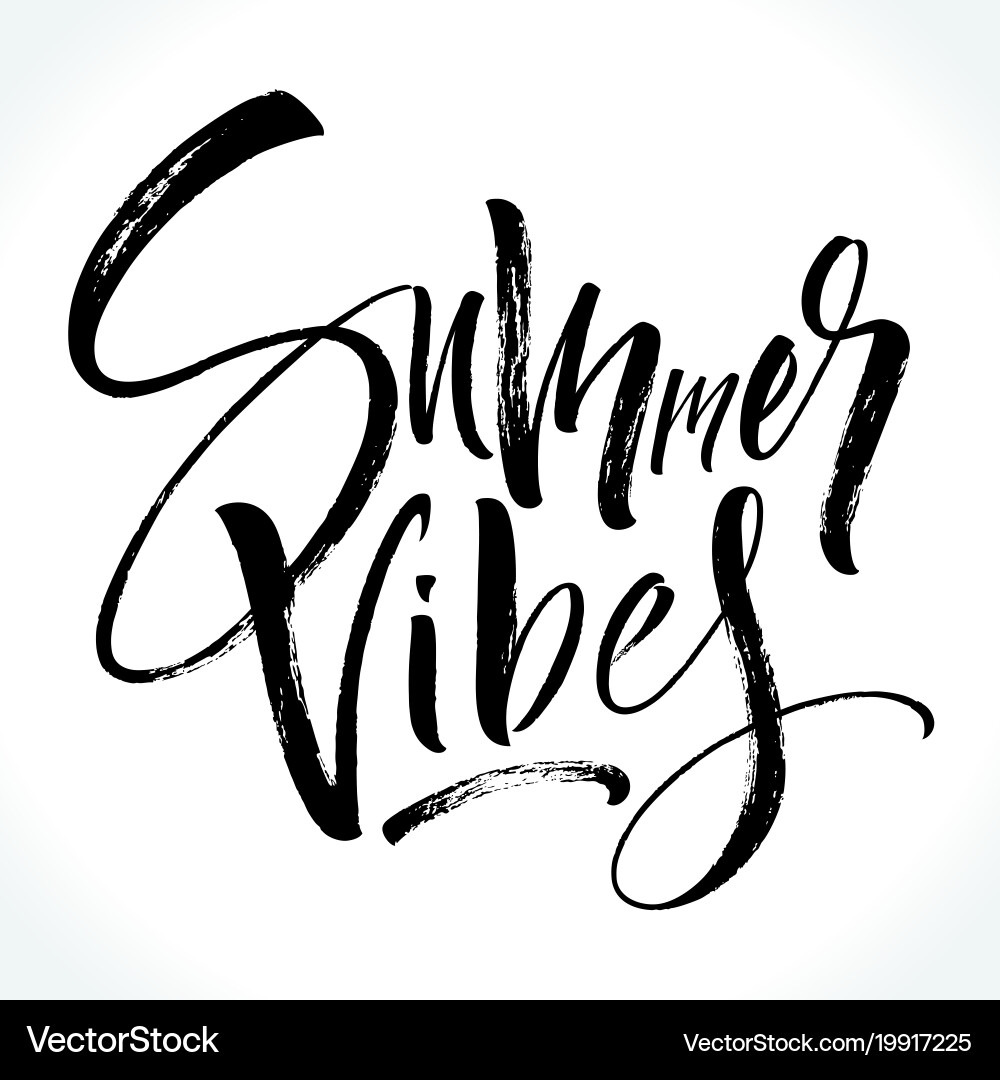 Summer vibes lettering Royalty Free Vector Image