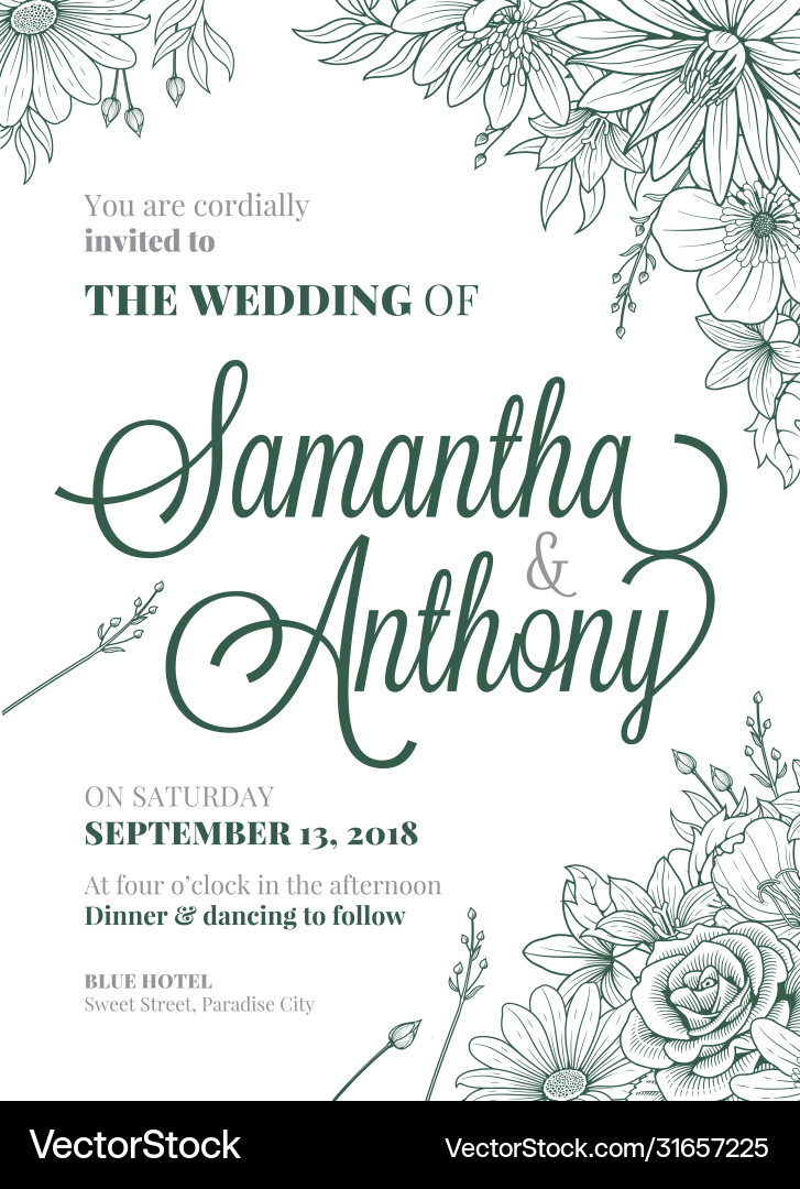 Wedding invitation design Royalty Free Vector Image
