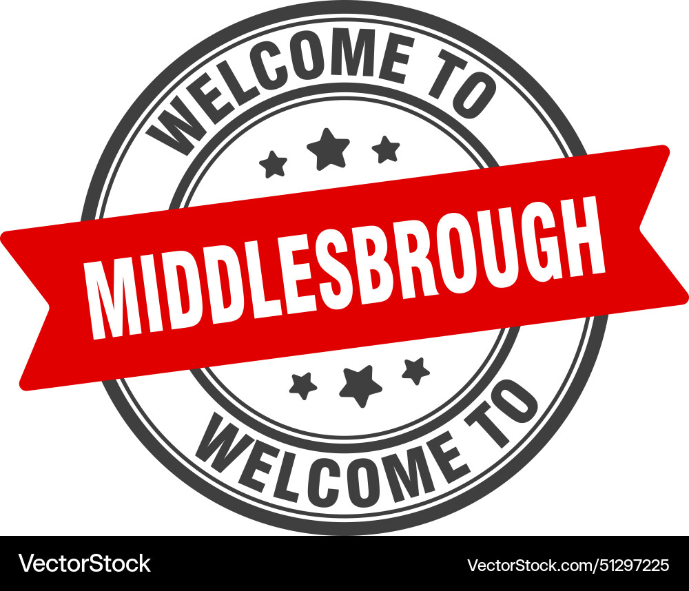 Welcome to middlesbrough stamp middlesbrough Vector Image