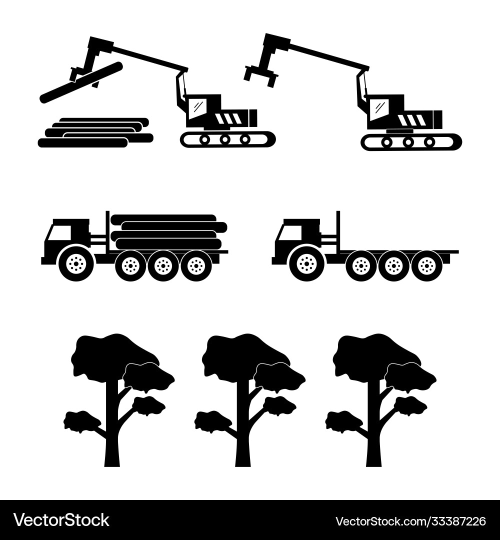 1336 logging machine logger loader Royalty Free Vector Image